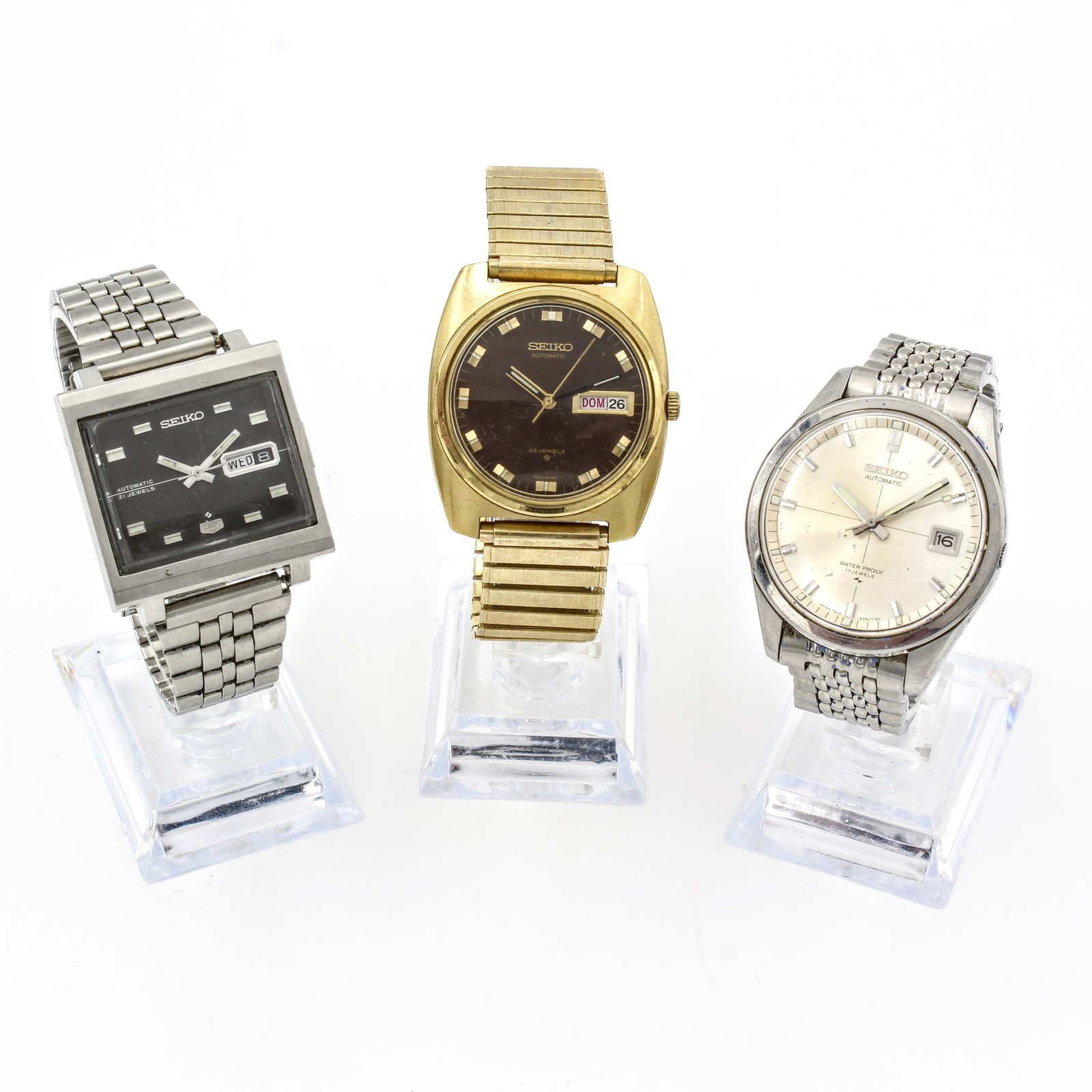 Vintage Seiko Sportsmatic TV-Style Lord Matic Automatic Watch Lot of 3 ...