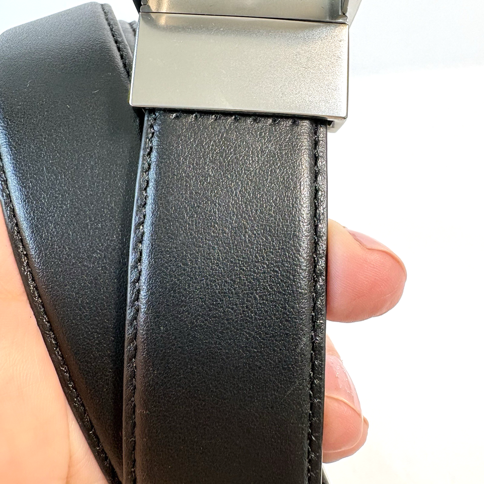 Coach Men's Reversible Leather Belt Size 42 Black Brown Silvertone ...