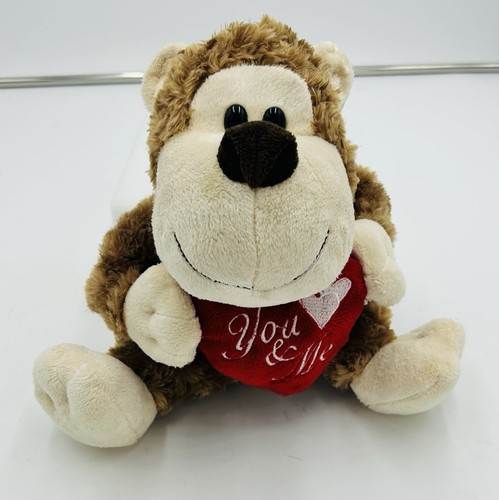 Dan Dee Plush Brown Tan Monkey "You & Me" Red Heart 10" | eBay