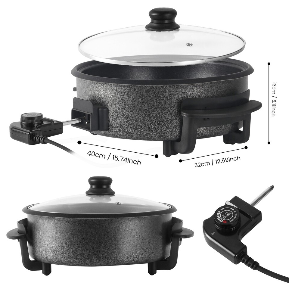 SUPERLEX 30CM Multi Cooker Electric Frying Pan Non-Stick Skillet Meal ...