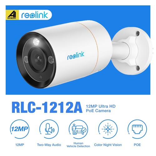Reolink RLC-1212A 12MP PoE Security Camera Person Vehicle Detection ...