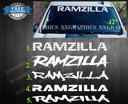 RAMZILLA Vinyl 42" Decal Sticker Windshield Diesel Turbo Fits Dodge Ram ...