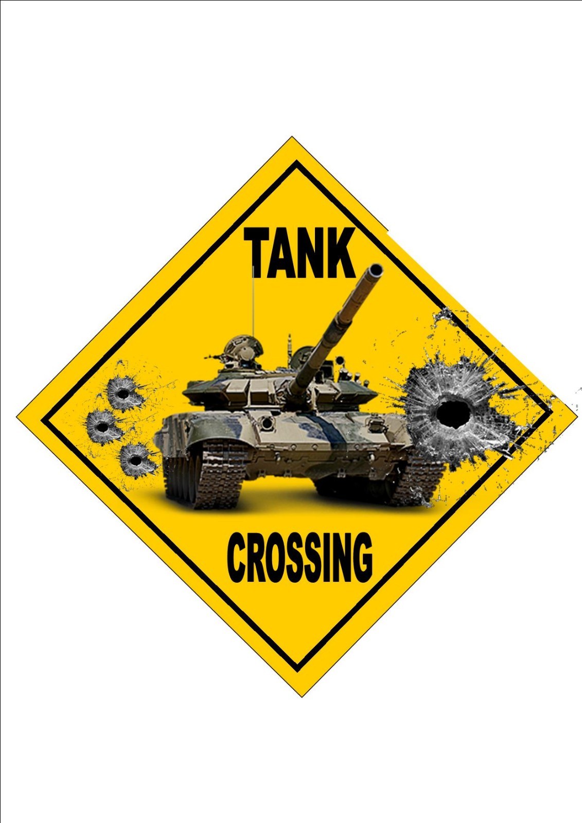 Vintage Tank Crossing Retro Style Sign Army Tank sign WW2 Sign | eBay