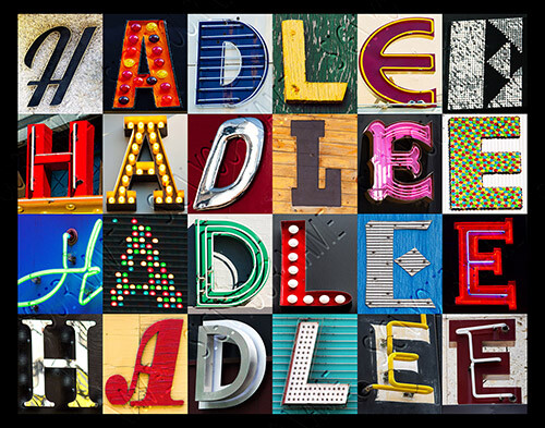 HADLEE Name Poster featuring photos of actual sign letters | eBay
