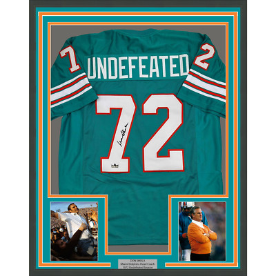 Framed Facsimile Autographed Don Shula 35x39 1972 Undefeated Teal ...