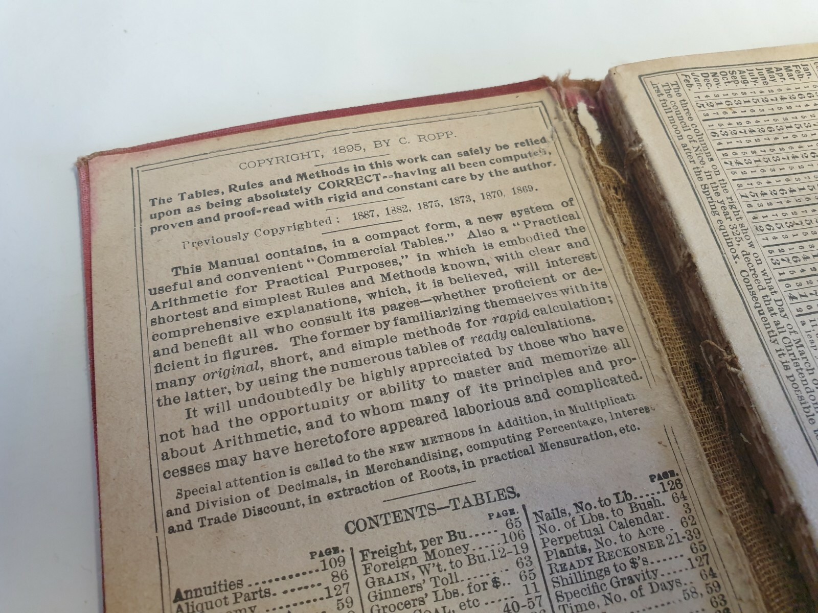 Antique 1895 Ropp's Calculator & Accounts Book WW1/WW2 Notes/Accounting ...