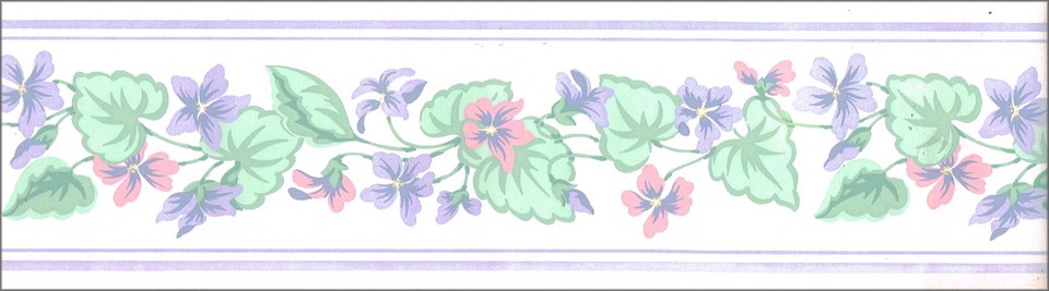 Pastel Color Blue Pink Geranium Flower Floral Garland Ivy Vine Wall ...
