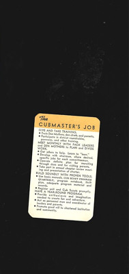 aa - Vintage 1960's THE CUBMASTER'S JOB Description Boy Cub Scout ...
