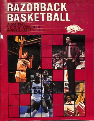 DEC 8, 1984 S. W. MISSOURI @ ARKANSAS RAZORBACKS BASKETBALL PROGRAM | eBay