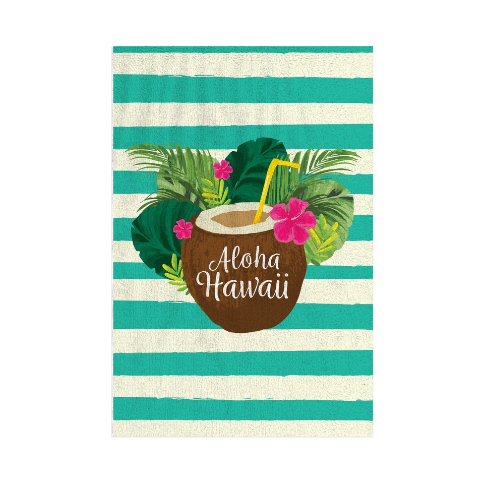 58"x39" Aloha Hawaii Stripey Design Microfibre Beach Towel Sun Bathing ...