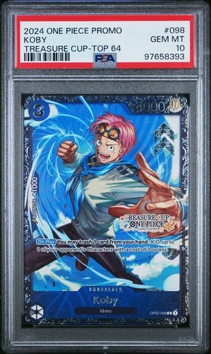Koby 2024 One Piece Promo Treasure Cup-Top 64 #098 PSA 10 GEM MINT | eBay