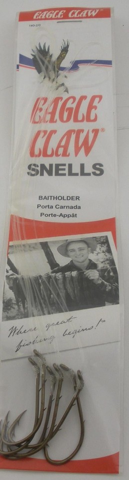 Eagle Claw 140 #5 Bronze Double Snell Baitholder Hooks 6CT 47708002059| eBay