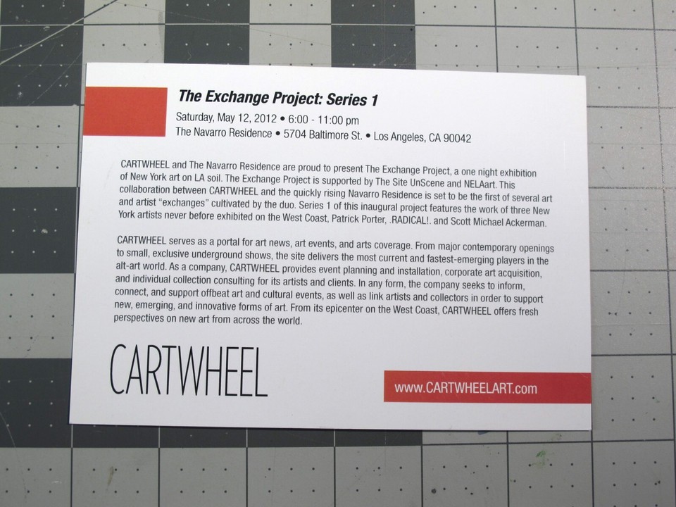 vtg Exchange Project Navarro Residence art show flyer card SUR3 ...
