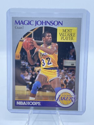 1990 NBA Hoops LA Lakers Magic Johnson #157 MVP Winner Basketball Card ...