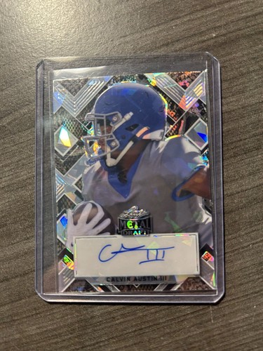 Calvin Austin III 2022 Leaf Metal Draft Wave Snakeskin Rookie Auto /5 ...