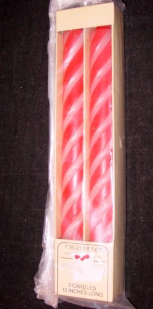 Candy Cane Taper Candles