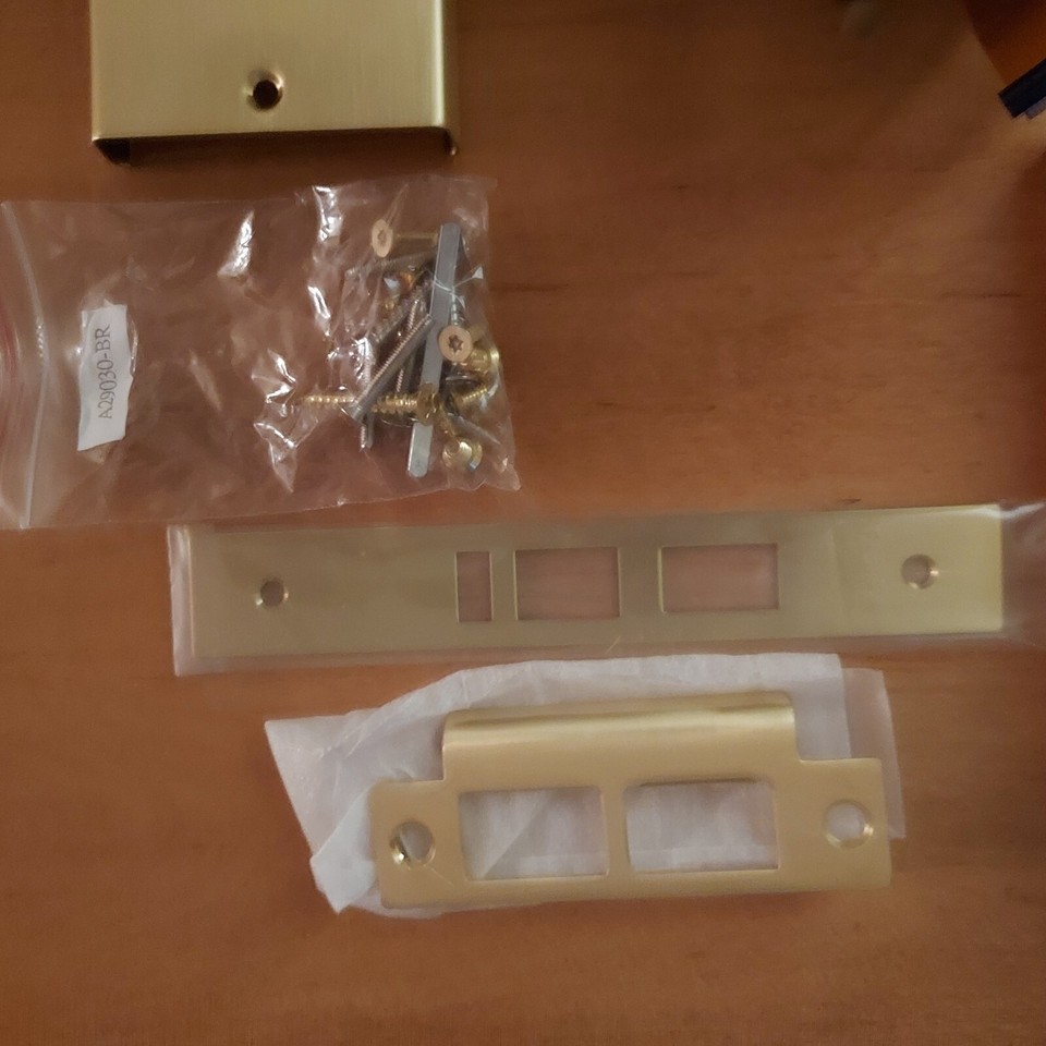 BRAND NEW LH SAFLOK MT MAG STRIP LOCK SETUP, IN SATIN BRASS TROY HANDLE ...