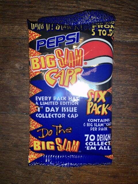 Pepsi Big Slam Caps 1st day of issue collector six pack * Mint * 1995 ...