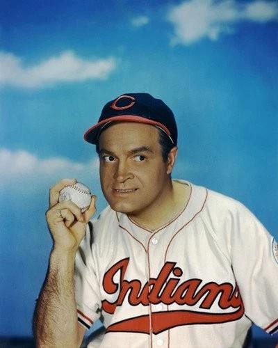 Bob Hope In Baseball Jersey Holding Ball Cleveland Indians Publicity ...