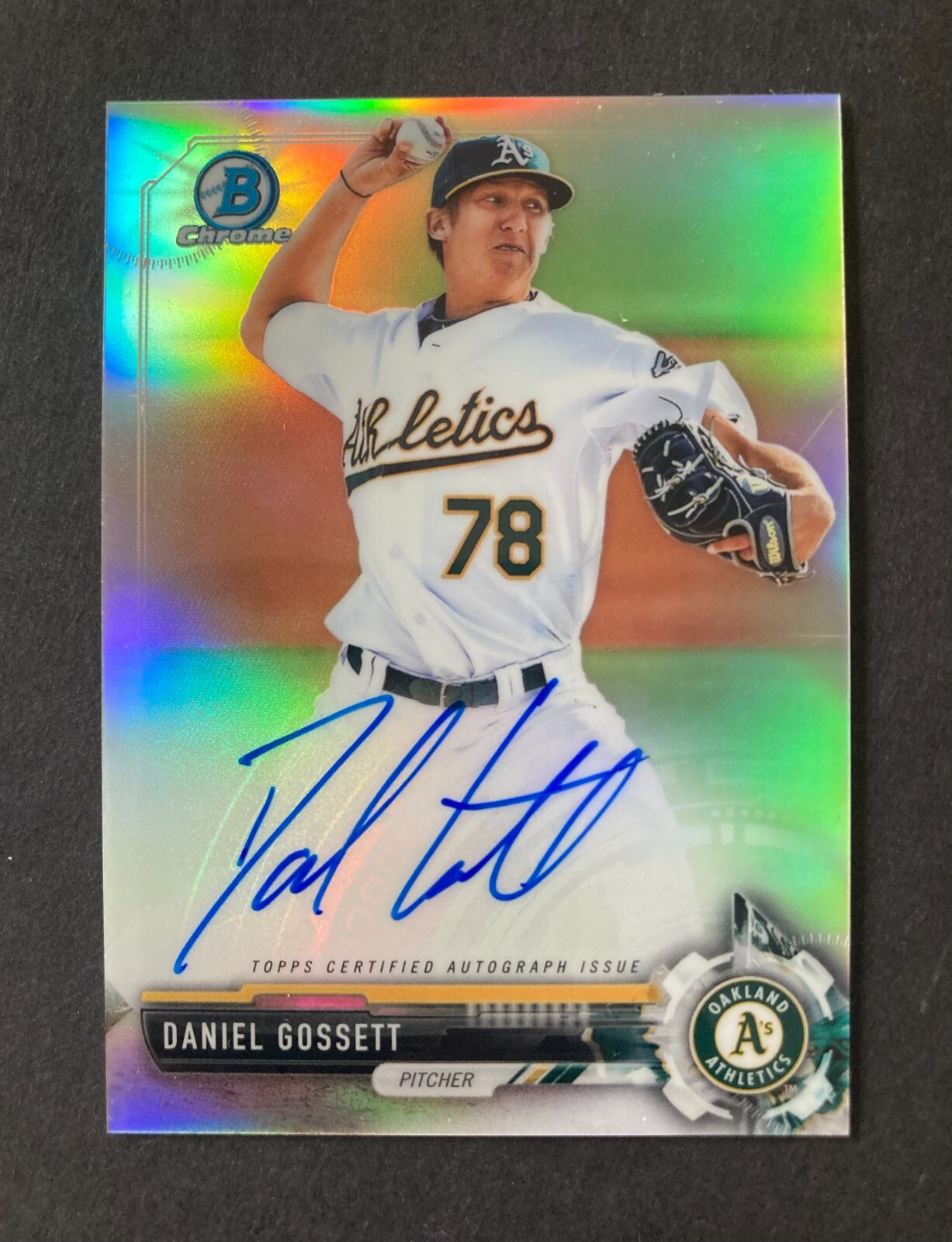 2017 BOWMAN CHROME DANIEL GOSSETT ROOKIE RC AUTOGRAPHED CARD #CPA-DG ...