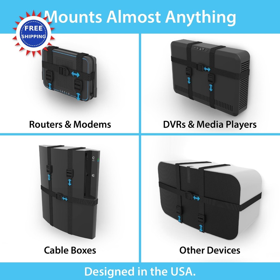 TotalMount Universal Mount Adjustable Secure Wall Mount Cable Box ...