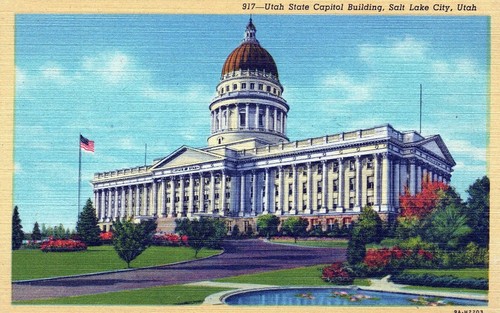 Utah State Capitol Building Salt Lake City Utah Vintage Linen Post Card ...