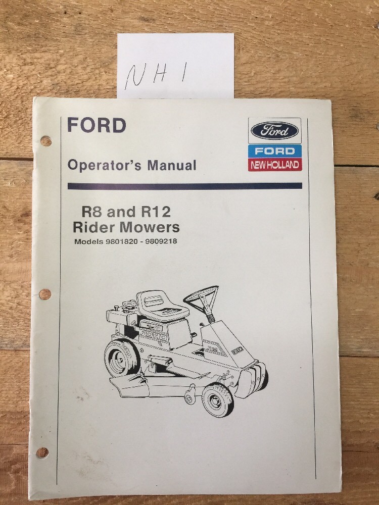 FORD New Holland R8 and R12 Rider Mowers Operator's Manual | eBay
