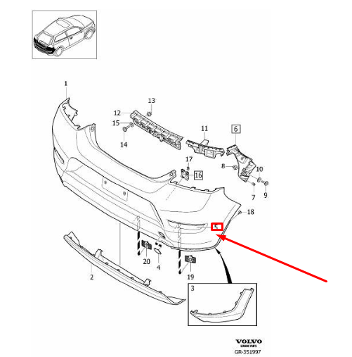 VOLVO C30 Rear Left Bumper Reflector 31283891 NEW GENUINE | eBay UK