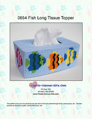 Tropical Fish Long Style Tissue Box Topper-Plastic Canvas Pattern or ...