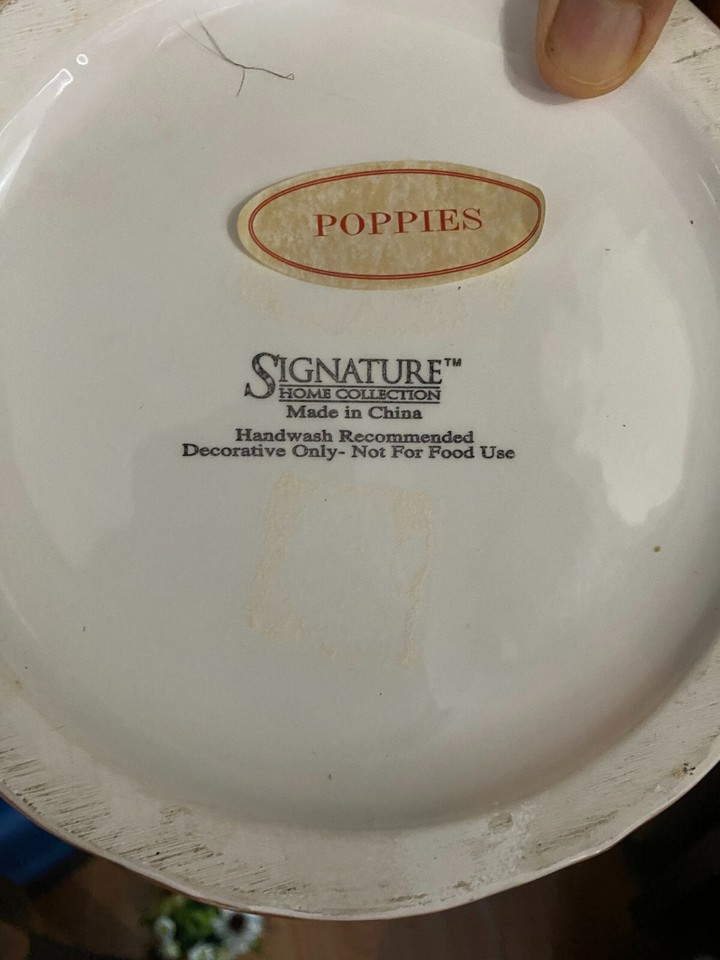 RARE FIND Vintage Signature Home Collection Porcelain 3D Poppies Vase ...