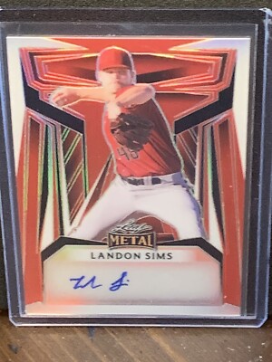 Landon Sims 2023 Leaf Metal Baseball Auto Card 2/3 Arizona Diamondbacks ...