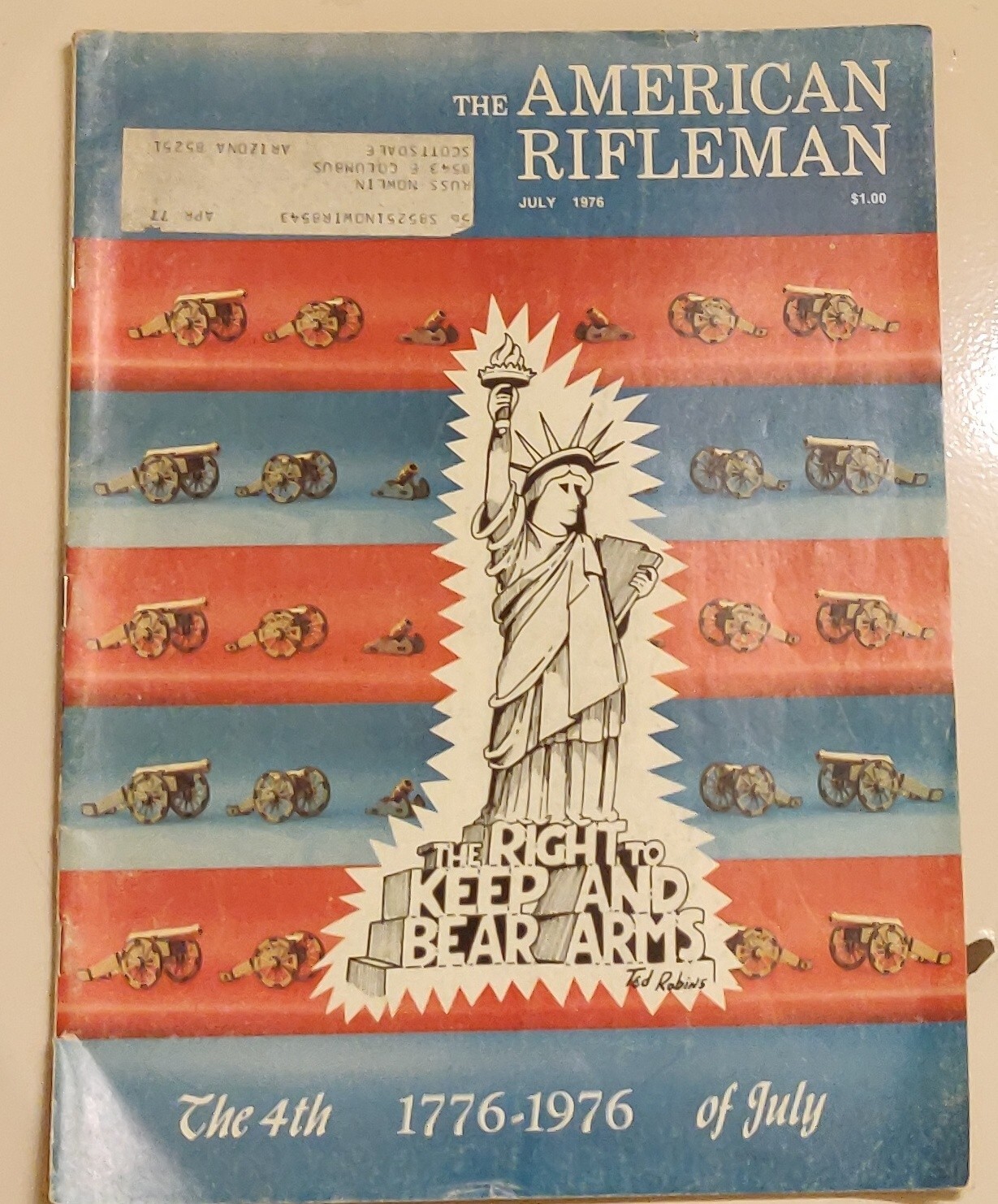 Bicentennial American Rifleman magazine July 1976 issue in very good ...