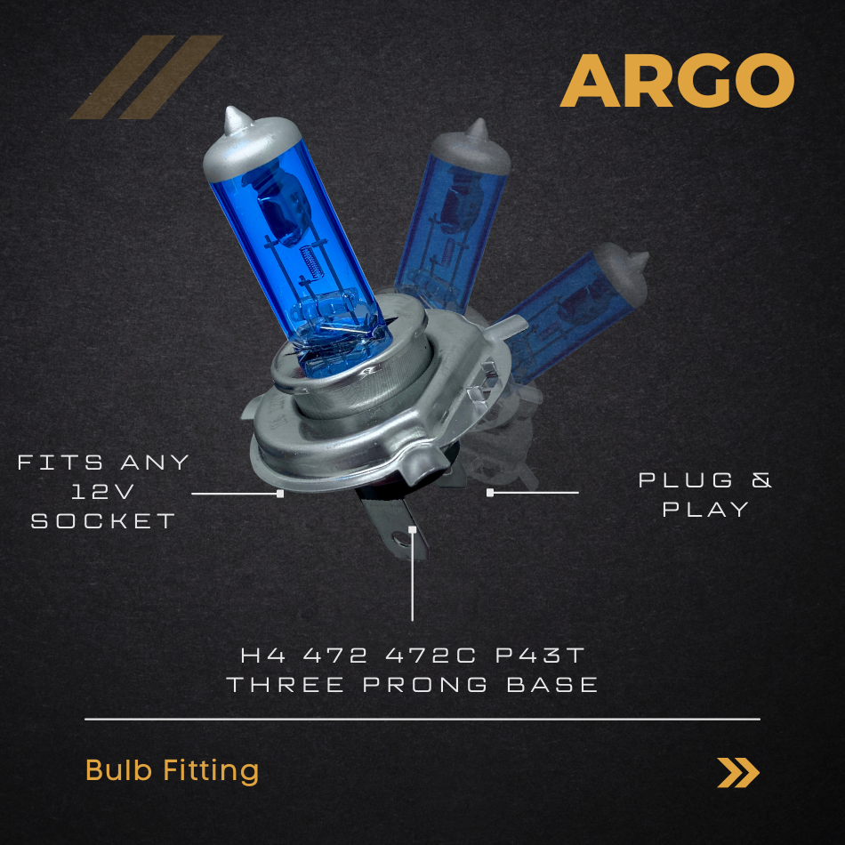 H4 Xenon White 55w Headlight Halogen Bulbs Car 472 Bright High Low Beam ...