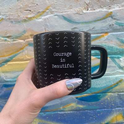 Courage Is Beautiful Stackable Mug | Stoneware Coffee Tea Cup | 14oz ...