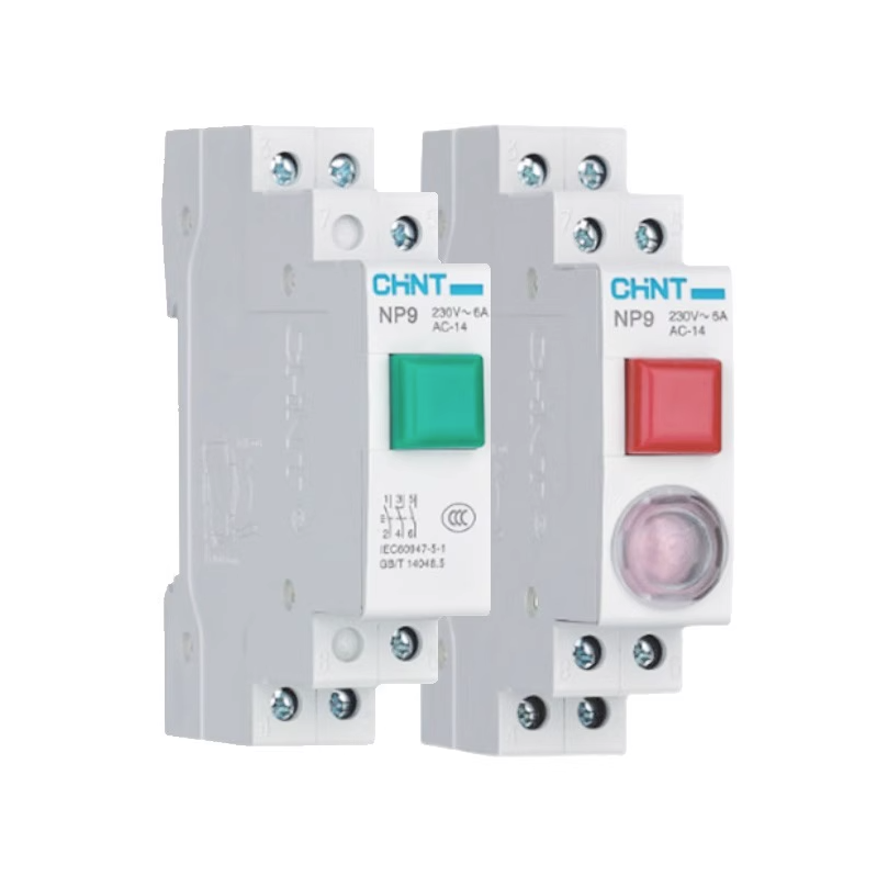 Din Rail Mounting Momentary Push Button Switch with light 2NO2NC 2NO1NC ...