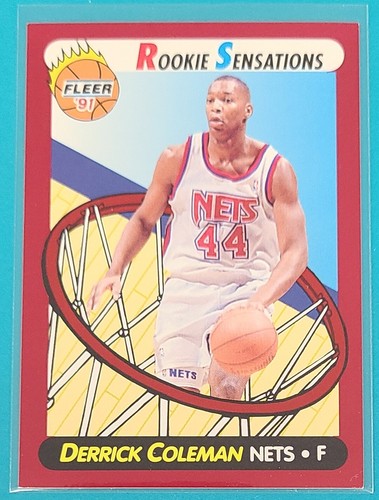 1991-92 Fleer Rookie Sensations #3 Derrick Coleman New Jersey Nets Card ...
