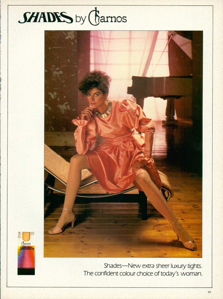 CHARNOS Pantyhose Magazine Print Ad Advert long legs high heels hosier ...