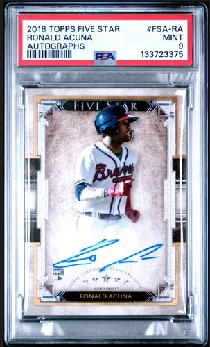 Ronald Acuna Jr 2018 Topps Five Star Rookie Auto PSA 9 Braves | eBay