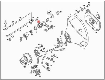 Genuine MERCEDES 190 C124 S124 W124 W201 Coupe Steering Column Lock ...