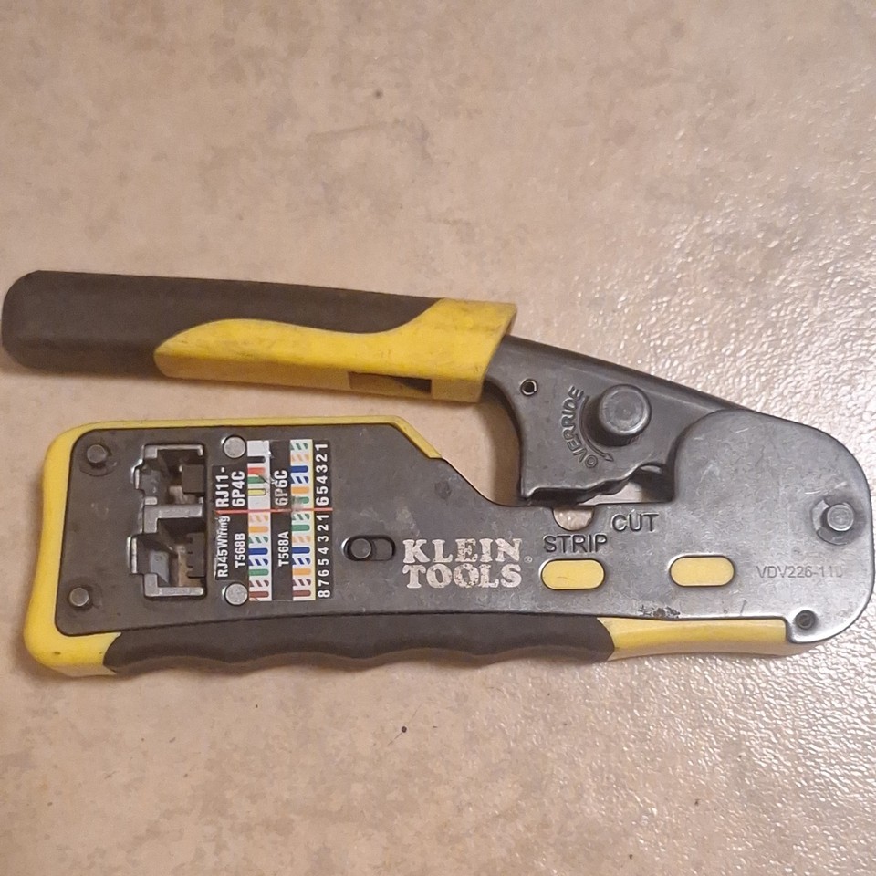 Klein Tools VDV226-110 Ratcheting Cable Crimper/Stripper/Cutter, for ...