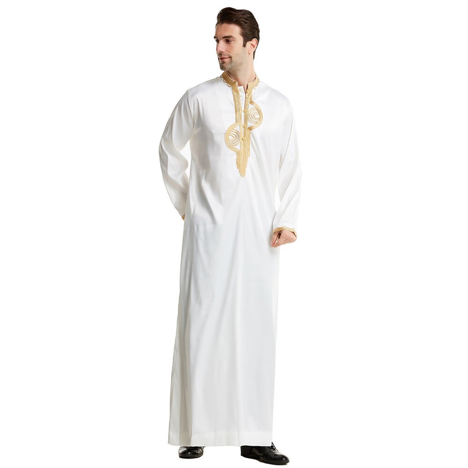 Mens Saudi Arab Muslim Robe Long Thobe Jubba Dishdasha Thawb Thoub ...
