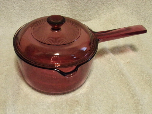 Corning Ware Cranberry Visions 1.0L Saucepan Pot with Pour Spout & Lid ...