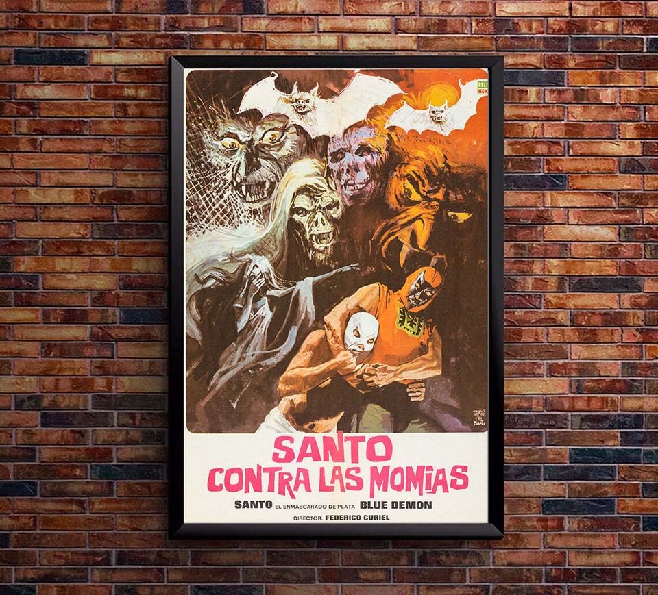Santo vs the Mummies - Lucha Mexican Wrestling Horror Movie Poster | eBay