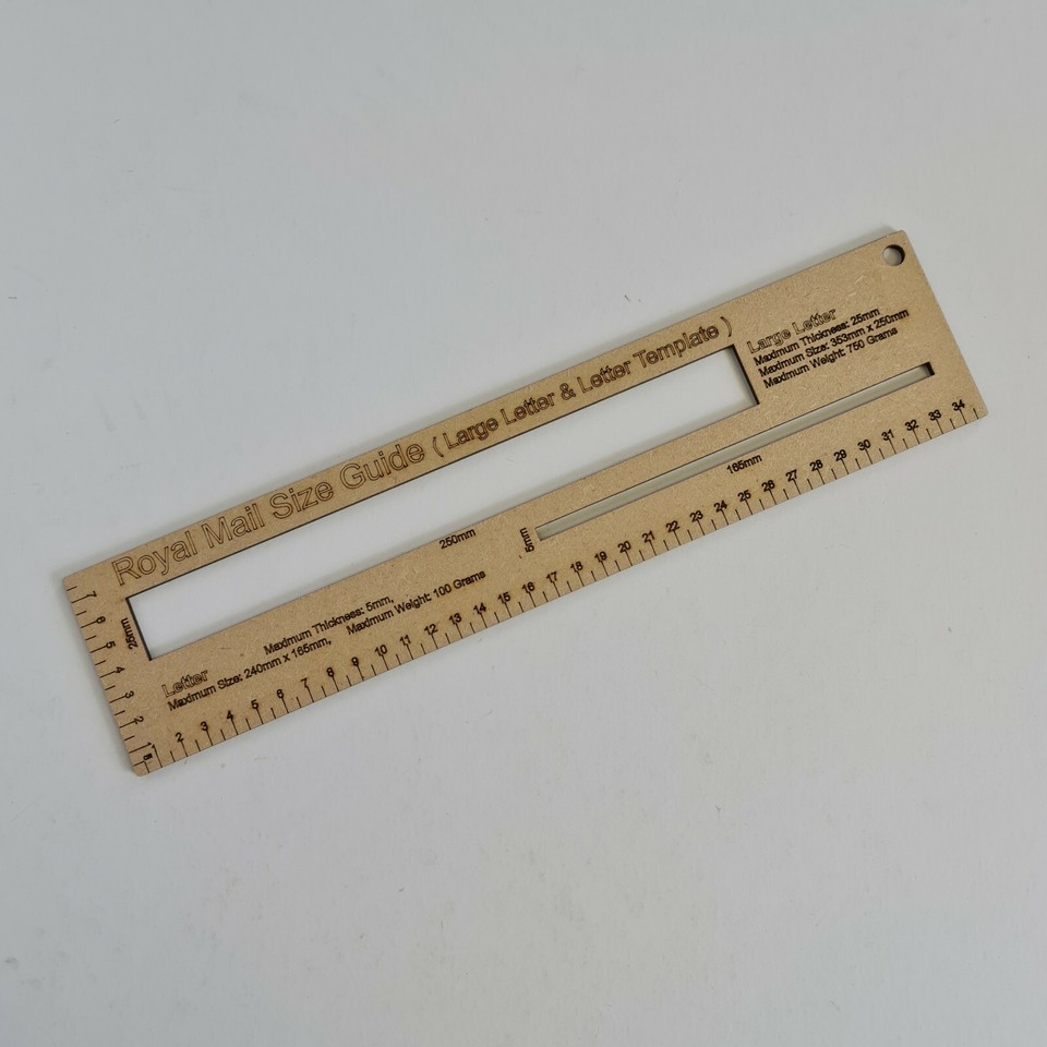 Royal Mail PPI Letter Size Guide Post Office Postal Price Postage Ruler ...