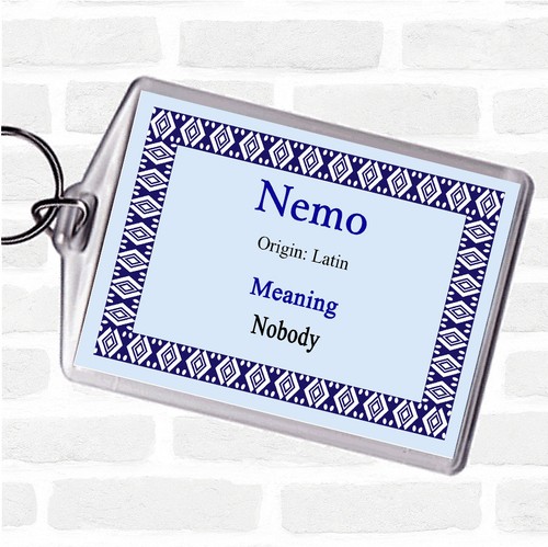 Nemo Name Meaning Bag Tag Keychain Keyring Blue | eBay