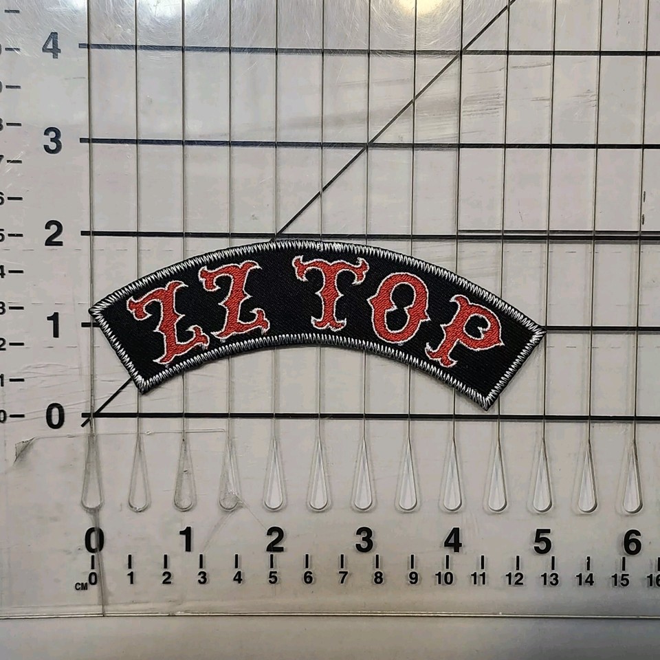 ZZ TOP EMBROIDERED PATCHES (2) LARGE SIZE 10.5x3.7 INCH & SMALLER 1.75x ...