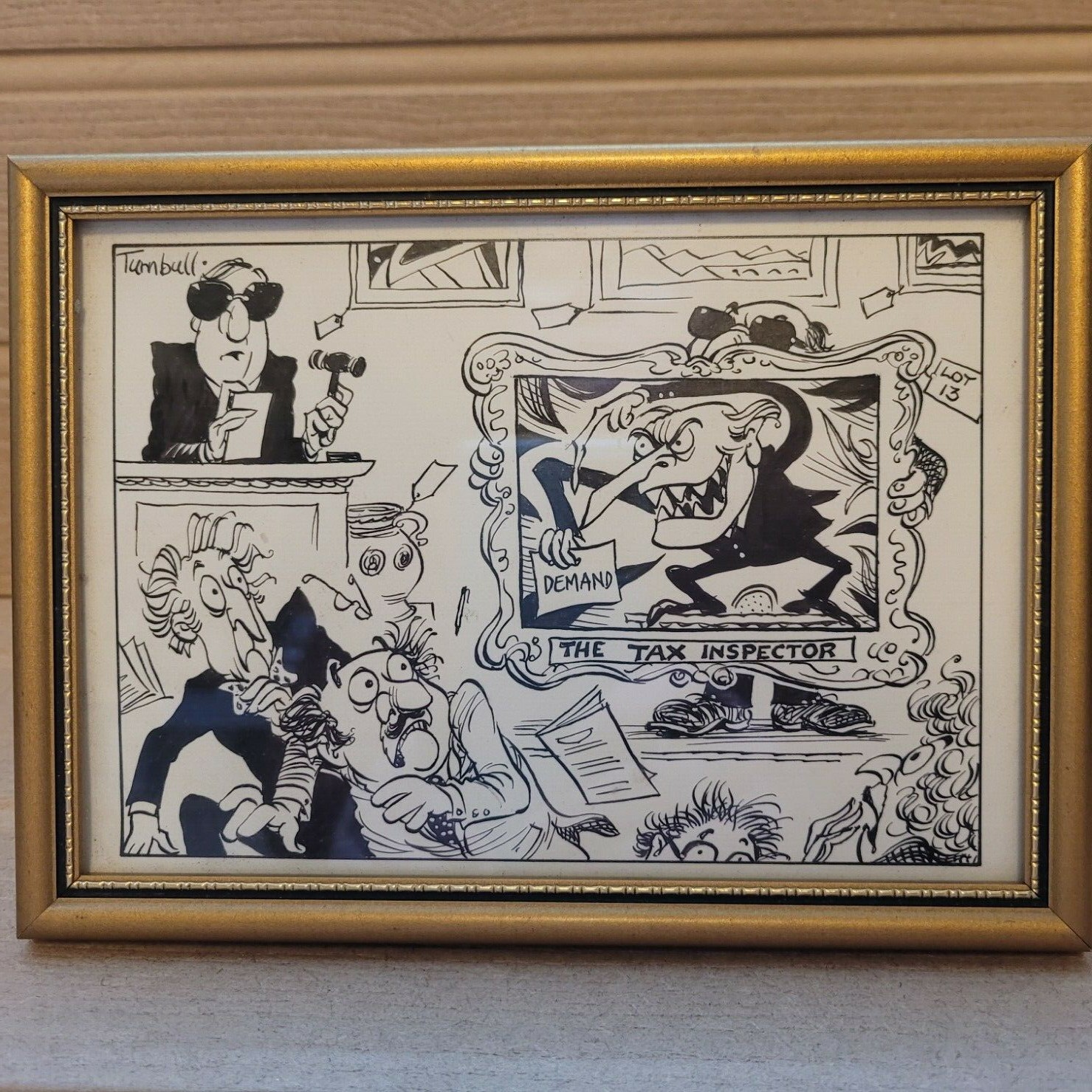 Jim Turnbull cartoon framed from Scottish Herald Business Page Tax on ...