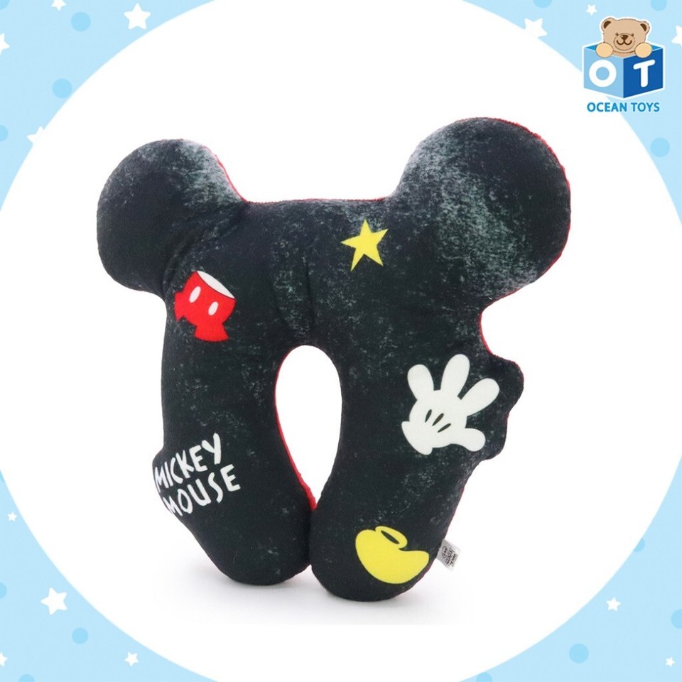 14" DISNEY MICKEY MOUSE Shape A Travel Neck Rest Plush Pillow Cushion ...