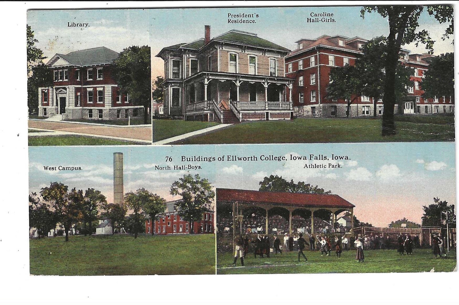 POSTCARD MULTI-VIEW BUILDINGS OF ELLSWORTH COLLEGE IOWA FALLS IOWA | eBay