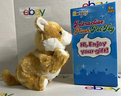 marsjoy interactive plush toy-yellow robot cat- batteries NOT included ...